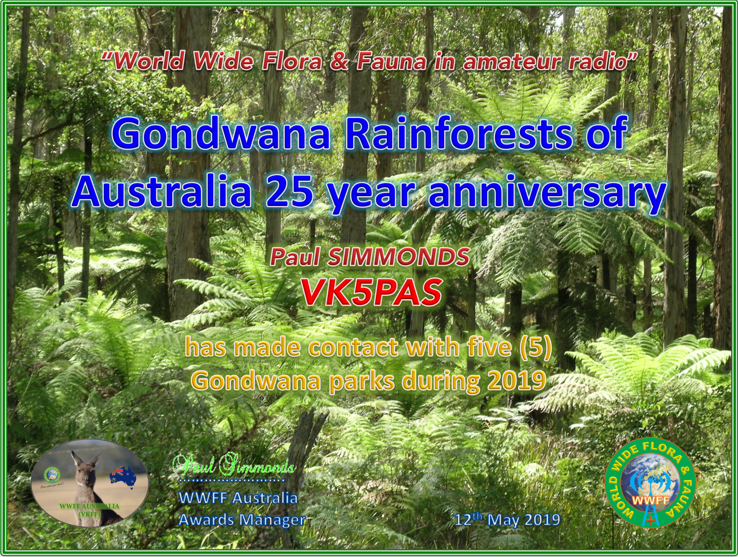 Gondwana Rainforests Award | VK5PAS