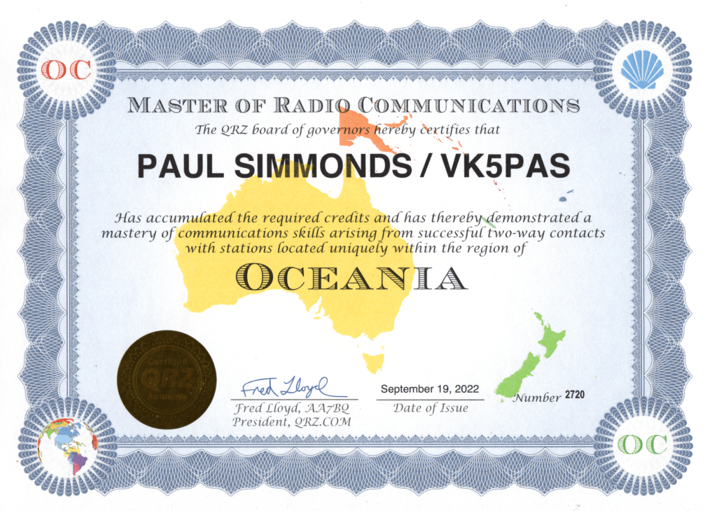Some more QRZ.com award certificates | VK5PAS