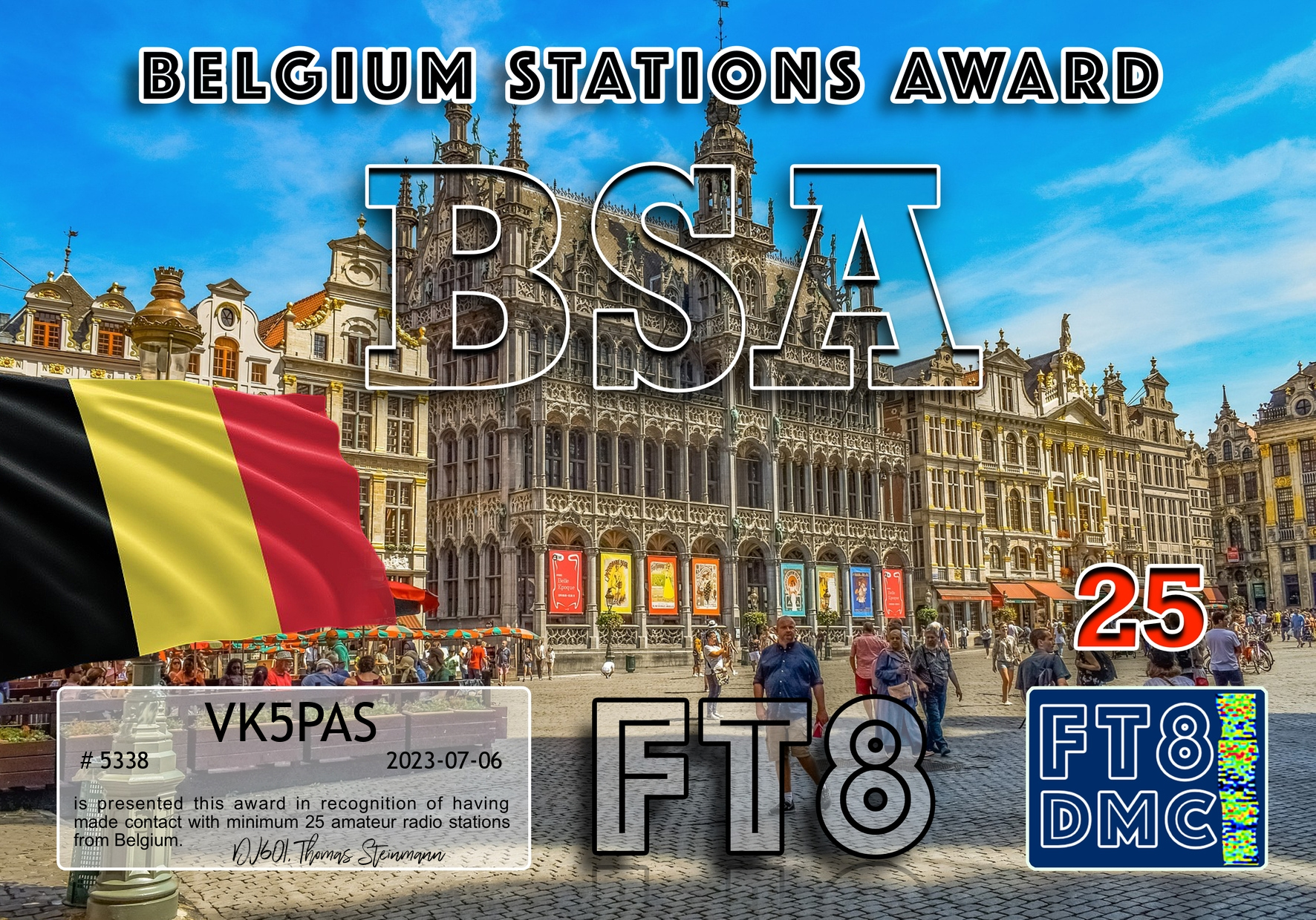Latest FT8 award certificates | VK5PAS